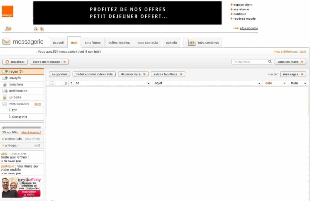 La messagerie Orange change de look - alloforfait.fr