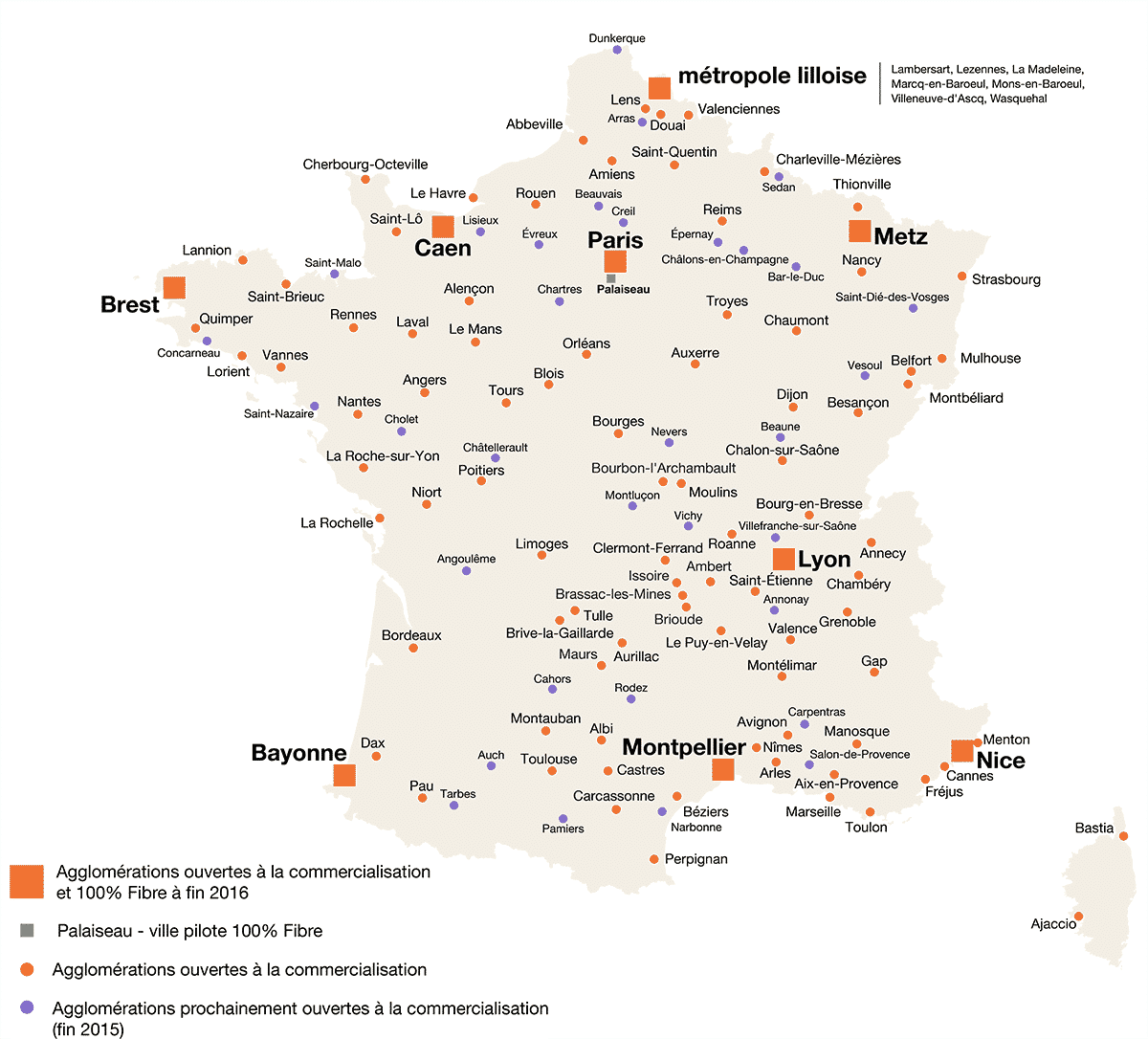 9 nouvelles villes 100% Fibre Orange d'ici à la fin 2016 - alloforfait.fr