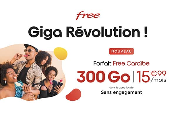 Free Caraïbe lance un nouveau forfait 300 Go à 15,99€ par mois pour ses 2 ans - alloforfait.fr