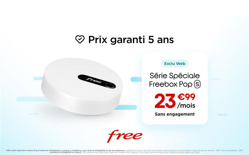 Série Spéciale Freebox Pop S : un prix qui baisse et qui est garanti pendant 5 ans - alloforfait.fr